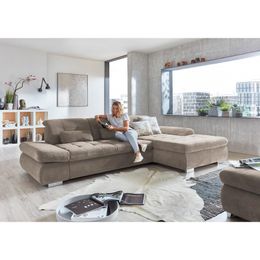 Die PlanBar Ecksofa &raquo;MP-IN17004 L-Form, Breite 331 cm, Federkern-Polsterung&laquo; inkl. Sitztiefenverstellung, wahlweise weitere Funktionen beige 100% 