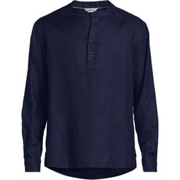 LANDS' END Grandad-Hemd aus reinem Leinen f&uuml;r Herren, Herren, size: Mens Regular, Blau, Leinen, by Lands' End