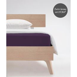Fleuresse Spannbettlaken &raquo;Comfort&laquo; langlebig & b&uuml;gelfrei,Perfekte Passform durch POWER-STRETCH lila Jersey-Elasthan, Obermaterial: 96% Baumwolle, 4% 