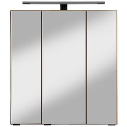 Welltime Spiegelschrank &raquo;Trento, verschiedene Ausf&uuml;hrungen und Farben&laquo; Breite 60 cm, mit 3D-Effekt, Spiegelt&uuml;ren, Inklusive LED-Beleuchtung braun 