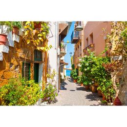 papermoon Fototapete &raquo;CHANIA KRETA-GASSE&laquo; beschichtet gemustert bunt Vlies B/L: 3m x 2,23m, Bahnen: 6 Stk.