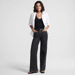 LANDS' END High Waist Jeans mit weitem Bein, Damen, size: regular, Schwarz, Elasthan/Baumwoll-Mischung/Polyester-Mischung, by Lands' End