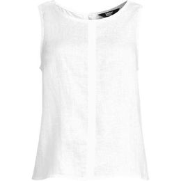 LANDS' END Leinentop mit Knopfleiste am R&uuml;cken f&uuml;r Damen, Damen, size: regular, Wei&szlig;, Leinen, by Lands' End