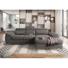 Sit & More sit&more Ecksofa &raquo;Cabrio L-Form, B: 295 cm, mit Sitztiefen-, Arm- & Kopfteilverstellung&laquo; 2 Nierenkissen, Federkern, mit Schlaffunktion und Stauraum 