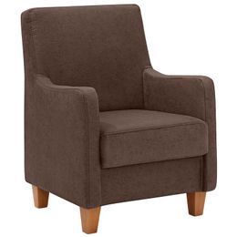 Home Affaire Sessel &raquo;Palmera, B: 70 cm&laquo; mit Federkern braun 100% Polyester;Struktur (100% Polyester);Luxus-Microfaser in Lederoptik (100% Polyester) 