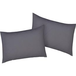 bellana Kissenbezug &raquo;Mako-Jersey-Exclusiv&laquo; aus reiner Baumwolle grau Baumwolle, Obermaterial: 100% Baumwolle B/L: 60cm x 40cm, 2 Stk., Baumwolle