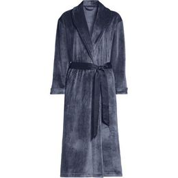 LANDS' END Morgenmantel aus Samt f&uuml;r Damen in Petite-Gr&ouml;&szlig;e, Damen, size: petite, Blau, Polyester/Polyester-Mischung, by Lands' End