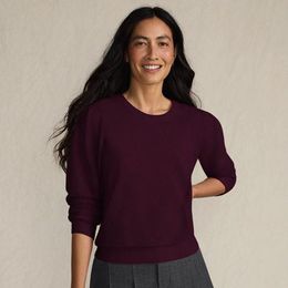 LANDS' END Kaschmirpullover mit Puff&auml;rmeln f&uuml;r Damen, Damen, size: regular, Pink, Kaschmir, by Lands' End