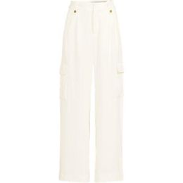 LANDS' END Cargo-Bundfaltenhose mit weitem Bein f&uuml;r Damen in Petite-Gr&ouml;&szlig;e, Damen, size: petite, Elfenbein, Elasthan/Viskose/Viskose-Mischung, by Lands' End