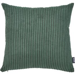 done. Dekokissen &raquo;Zoom&laquo; Kissenh&uuml;lle aus modernem Cordstoff gr&uuml;n Obermaterial: 92% Polyester, 8% Nylon B/L: 60cm x 60cm, 1 Stk.