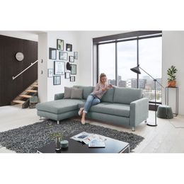 Die PlanBar Ecksofa &raquo;MP-IN19027 L-Form&laquo; wahlweise mit Schlaffunktion, frei im Raum stellbar blau 100% Polyester B/H/T: 265cm x 82cm x 172cm, 