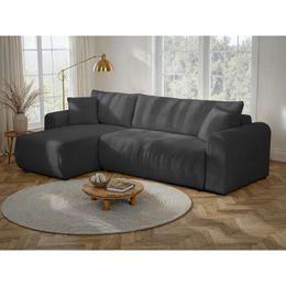 OTTO home Ecksofa &raquo;JONAA Cord L-Form, 241cm. OTTO. Verl&auml;ssliche Qualit&auml;t&laquo; Tonnentaschen-Federkern, Bettkasten, Schlafsofa (133/200) grau B/H/T: 241cm 
