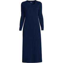 LANDS' END Wadenlanges Langarm-Nachthemd aus reiner Baumwolle f&uuml;r Damen in Plus-Gr&ouml;&szlig;e, Damen, size: plus, Blau, Baumwolle, by Lands' End