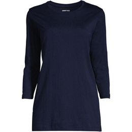 LANDS' END Supima-Shirt mit 3/4-&Auml;rmeln f&uuml;r Damen in Plus-Gr&ouml;&szlig;e, Damen, size: plus, Blau, Baumwolle, by Lands' End