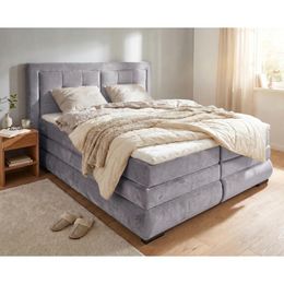 OTTO home Boxspringbett &raquo;MIVVA mit Bettkasten, mit Taschenfederkernmatratze H3, H3/H4 mix, H4&laquo; mit Kaltschaum- oder Visco-Topper (bei H4), 