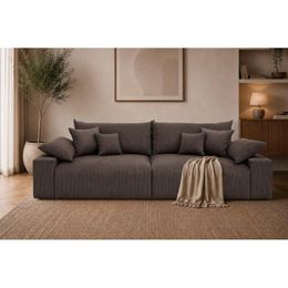 OTTO home Big-Sofa &raquo;Amici, B: 302 cm, Lounge-Sofa in Boucle und Cord&laquo; Mega-Sofa mit Lounge-Komfort, Federkern & 6 Zierkissen 100% Polyester B/H/T: 