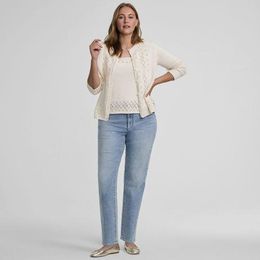 LANDS' END Straight Fit Recover High Waist Jeans in Plus-Gr&ouml;&szlig;e, Damen, size: plus, Blau, Baumwoll-Mischung, by Lands' End