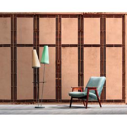 Livingwalls living walls Vliestapete &raquo;Beton-Optik Tapete Gittermuster Kupfer Braun Urban&laquo; matt glatt braun Vlies B/L: 2,7m x 4m, Rollen: 1