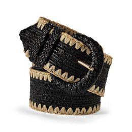 LANDS' END Raffia-G&uuml;rtel f&uuml;r Damen, Damen, size: regular, Zweifarbig, by Lands' End