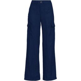 LANDS' END Leinen-Cargohose mit weitem Bein f&uuml;r Damen, Damen, size: regular, Blau, Leinen, by Lands' End