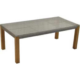 Merxx Gartentisch grau Aluminium;Kunststoffgeflecht;100% FSC Akazienholz B/H/T: 200cm x 76cm x 100cm