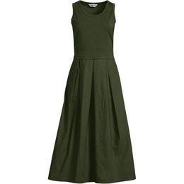 LANDS' END Ausgestelltes &auml;rmelloses Midikleid f&uuml;r Damen, Damen, size: regular, Gr&uuml;n, Baumwolle/Baumwoll-Mischung, by Lands' End