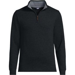 LANDS' END Rei&szlig;verschluss-Pullover aus Bedford-Ripp f&uuml;r Herren, Herren, size: regular, Schwarz, Baumwolle, by Lands' End