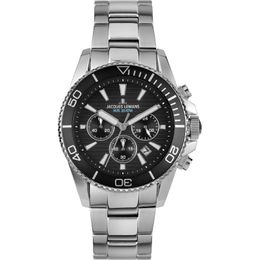 Jacques Lemans Herren Chronograph &raquo;Liverpool Diver&laquo; Quarzuhr, Armbanduhr, Herrenuhr, Edelstahlarmband, analog, Tag silber Einheitsgr&ouml;&szlig;e