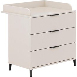 Home Affaire Wickelkommode &raquo;ARI, 3 Schubladen&laquo; inklusive Wickelaufsatz, Schubladen mit Soft-Close-Funktion 94,7 cm beige Holzwerkstoff B/H/T: 94,7cm x