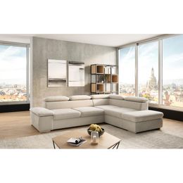 Sit & More sit&more Ecksofa &raquo;Valantine L-Form, B: 272 cm, Armteilverstellung, Kopfteilverstellung&laquo; mit Schlaffunktion, Komfortsofa, modern beige 100% Polyester B