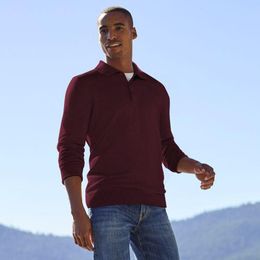 LANDS' END Merino-Polopullover f&uuml;r Herren, Herren, size: regular, Rot, Wolle, by Lands' End