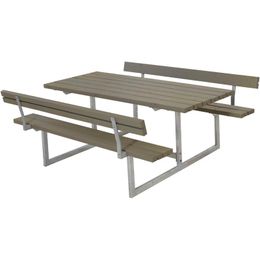 Plus Garten-Essgruppe &raquo;&raquo;Basic&laquo; Kombim&ouml;bel + 2 R&uuml;ckenlehnen&laquo; 1 Stk. tlg. 177x184x75/45 cm, farblich behandelt grau B/H/T: 184cm x 75cm x 177cm