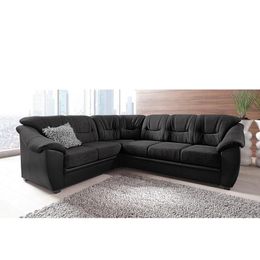 Sit & More sit&more Ecksofa &raquo;Savona L-Form, B. 262 cm, Komfortsitz, Eckcouch mit Stoff- & Lederwahl&laquo; optional Schlaffunktion, Liegefl. 120x195 cm schwarz 