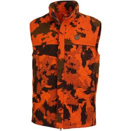 Rascher Loden-Steppweste Prestige Orange Signal-Camo (Gr&ouml;&szlig;e: 62)
