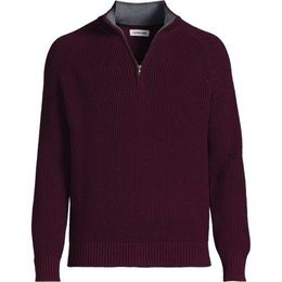 LANDS' END DRIFTER Pullover mit Rei&szlig;verschluss in Tall-Gr&ouml;&szlig;e, Herren, size: tall, Rot, Baumwolle, by Lands' End