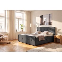 Home Affaire Boxbett &raquo;Amrum, Polsterbett mit Bettkasten, inkl. Taschenfederkernmatratze H3&laquo; mit Kaltschaumtopper, Chenille-Bezug, 120x200 & 180x200 cm