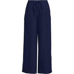 LANDS' END Premium Reinleinen-Schlupfhose in 7/8-L&auml;nge in Plus-Gr&ouml;&szlig;e, Damen, size: plus, Blau, Leinen, by Lands' End