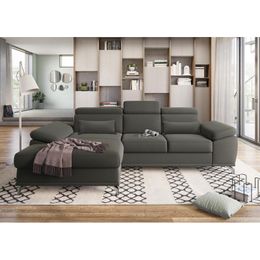 Sit & More sit&more Ecksofa &raquo;Cabrio L-Form, B: 295 cm, mit Sitztiefen-, Arm- & Kopfteilverstellung&laquo; 2 Nierenkissen, Federkern, optional Schlaffunktion und 