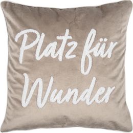 Pad Dekokissen &raquo;LETTERS, Kissenh&uuml;lle, Made in Europa&laquo; mit Schriftzug, verschiedene Gr&ouml;&szlig;en, voller Energie und Individualit&auml;t beige Polyester B/L: 45cm