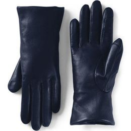 LANDS' END Lederhandschuhe mit Kaschmirfutter, Damen, size: regular, Blau, Kaschmir/Leder, by Lands' End