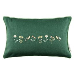Tom Tailor HOME Kissenbezug &raquo;Meadow&laquo; Blickfang mit Blumenstickerei gr&uuml;n Polyester, Baumwolle, Polyester B/L: 50cm x 30cm, 1 Stk., Polyester