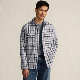 LANDS' END Karierte Hemdjacke f&uuml;r Herren, Herren, size: regular, Blau, by Lands' End