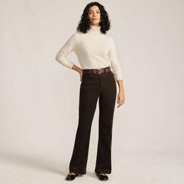 LANDS' END Feincord-Schlaghose High Waist f&uuml;r Damen in Petite-Gr&ouml;&szlig;e, Damen, size: petite, Braun, by Lands' End