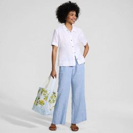 LANDS' END Weite Premium Reinleinen-Schlupfhose f&uuml;r Damen in Petite-Gr&ouml;&szlig;e, Damen, size: petite, Blau, Leinen, by Lands' End