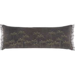 Pad Dekokissen &raquo;PALM&laquo; Fein ausgearbeitetes Palmendesign mit edler Farbharmonie grau Baumwolle B/L: 30cm x 75cm, 1 Stk.