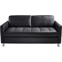 Sit & More sit&more 3-Sitzer &raquo;Pablo&laquo; schwarz Kunstleder SOFTLUX / Struktur (100% Polyester);Flachgewebe (100% Polyester) / Struktur (100% Polyester) B/H/T: 163cm