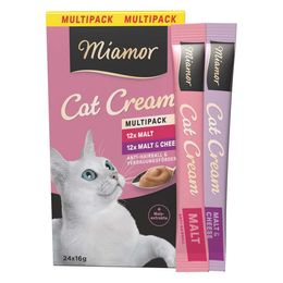 Miamor Cat Cream Multipack Katzensnacks ohne Zuckerzusatz 24x15g