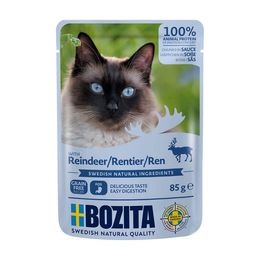 Bozita H&auml;ppchen in So&szlig;e mit Rentier Katzen-Nassfutter getreidefrei 12x85g