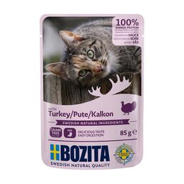 Bozita H&auml;ppchen in So&szlig;e mit Pute Katzen-Nassfutter getreidefrei 12x85g