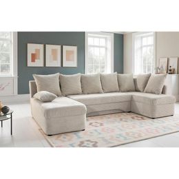 Jockenh&ouml;fer Wohnlandschaft &raquo;Arktis, U-Form, B: 260 cm&laquo; Sofa mit Bettkasten & Schlaffunktion beige Korpus: 100% Polyester;Kissen: 100% Polyester B/H/T: 260cm x 